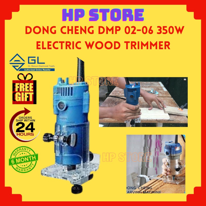 DONGCHENG DMP02-6 Electric Wood Trimmer 350W Trimmer Router Mesin Kayu ...