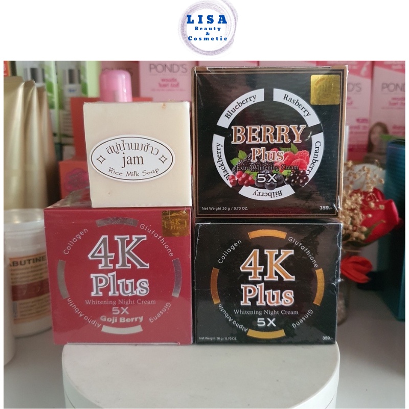 Berry Plus Genuine Thai Facial Cream 20gram, Skin Whitening, Anti-Aging ...