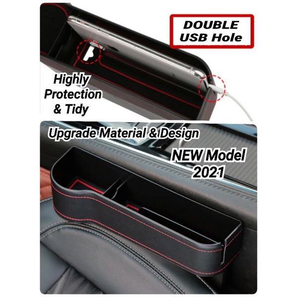 Alpha High Quality Leather Premium Car Seat Box Storage Car Seat Side ...