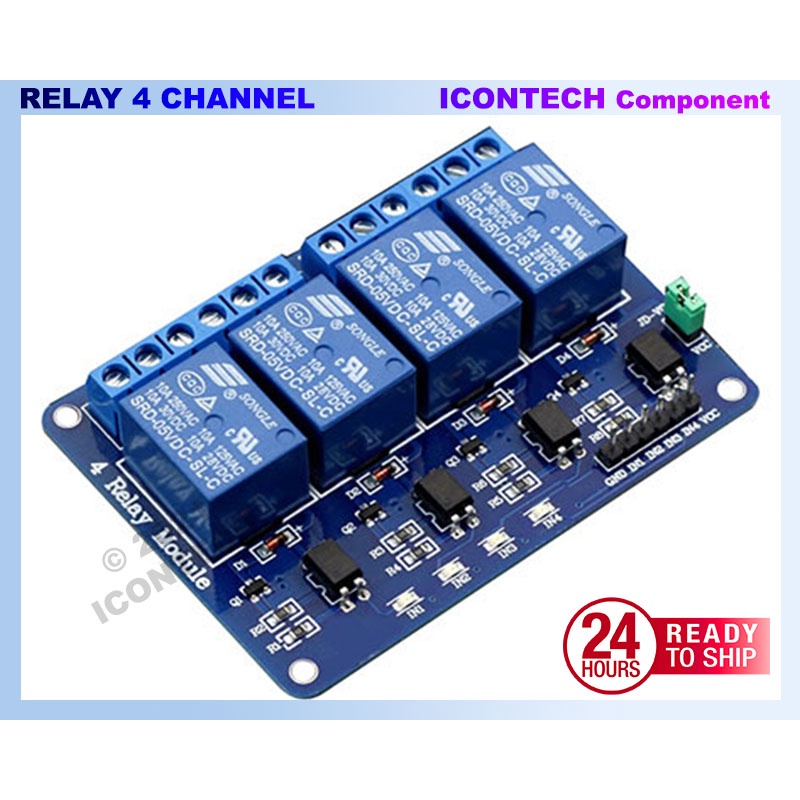 Relay Module 1 Channel 2 Channel 4 Channel with Optocoupler 5V 12V ...