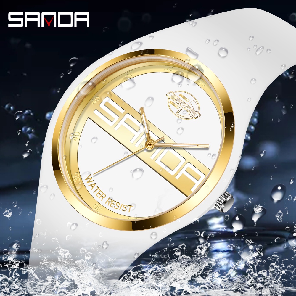 Sanda Simple Style Girl Boy General Watch Casual Sports Watch Cool Waterproof Solid Color Watch ...