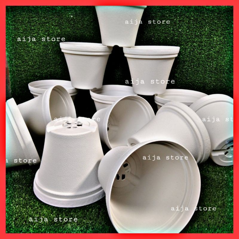 🌊READYSTOCK PASU PLASTIK PUTIH TEBAL / PASU BUNGA PLASTIK / PASU PUTIH ...