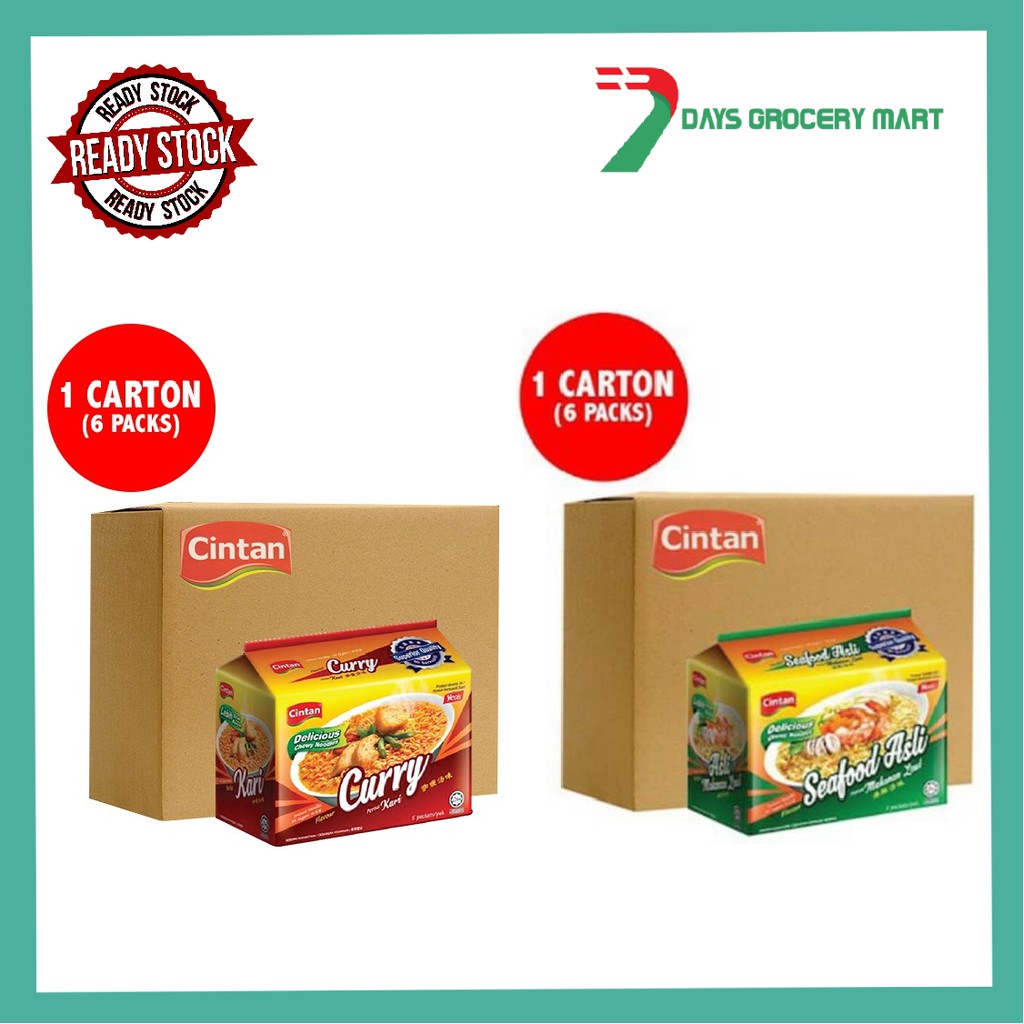 Cintan| Perisa Kari/Seafood | Instant Noodles 6 X 5 x 75g (1 Carton) | Shopee Malaysia