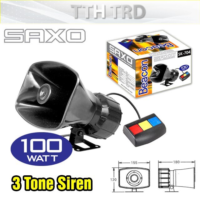 SAXO High Quality BEACON Talking Electronic 3 Tones Siren 100W SK-704 | Shopee Malaysia
