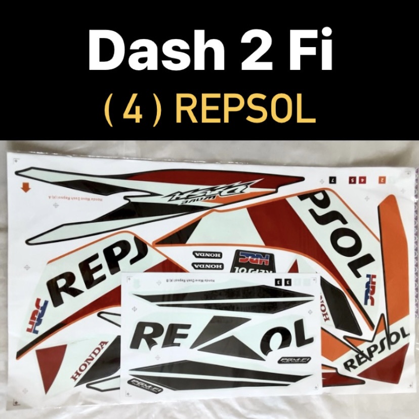 DASH 2 FI ( 4 ) STRIPE STICKER LAMBANG STRIKE BODY COVER STIKER LOGO ...