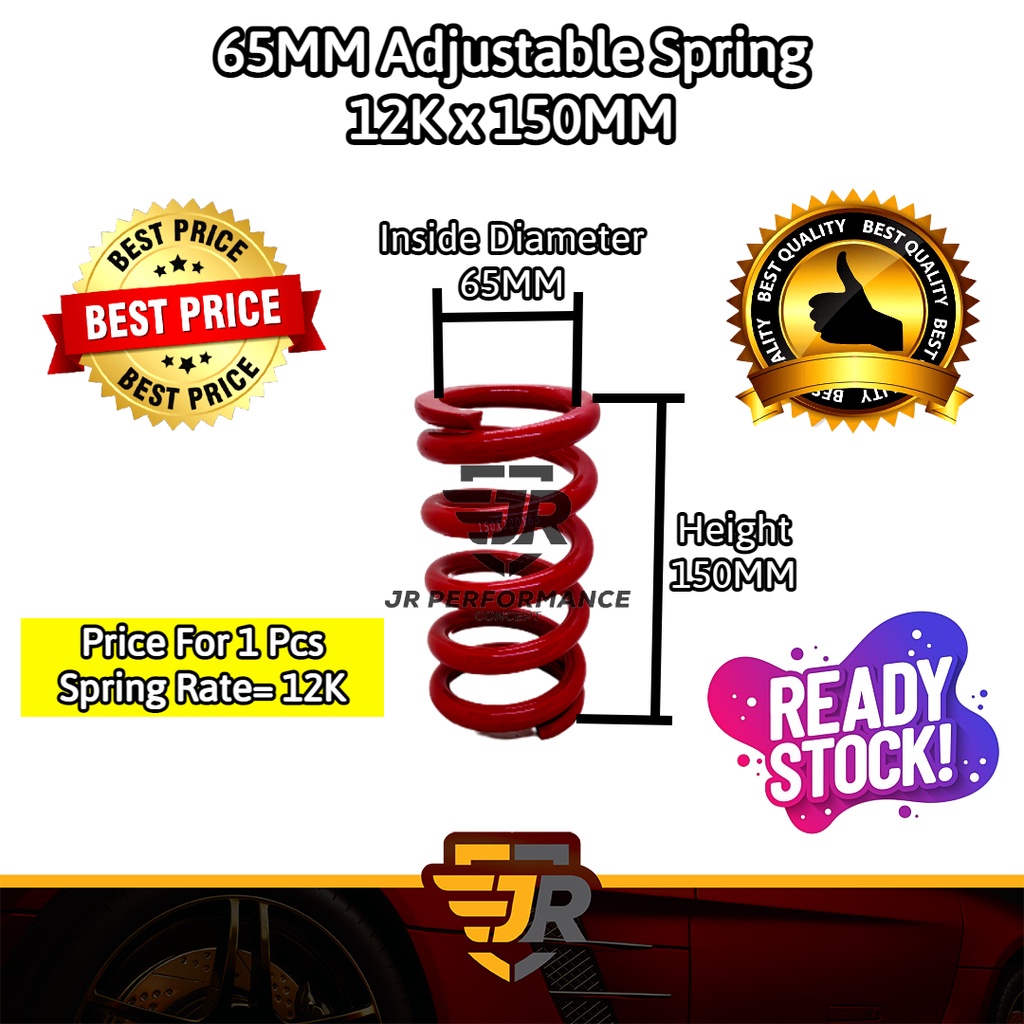 Spring Adjustable Spring Coil 6k 8k 10k 12k 65mm Adjustable Coilover ...