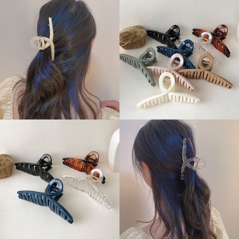 Large Hairpin Female Korean Acrylic Claw Clip Back Head Shark Clip ...
