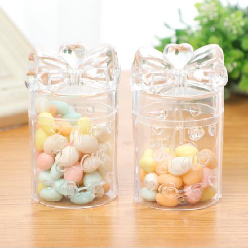Cute transparent bow candy box creative food-grade packaging box ...