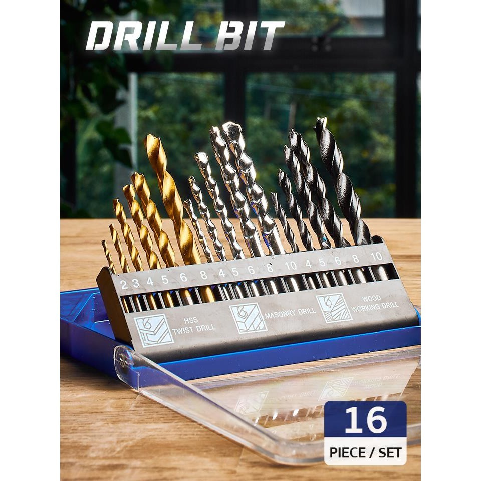16-Piece Drill Bit Set | Shopee Malaysia