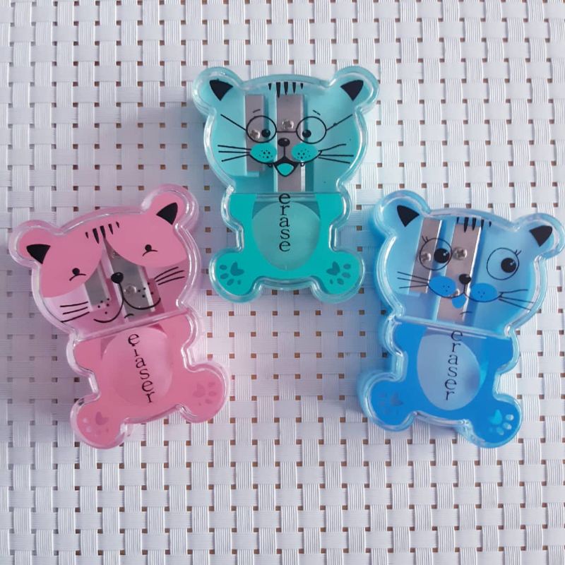 [winkwink] 155. Cute Sharpener With Eraser | Peraut Pensil | Pemadam ...