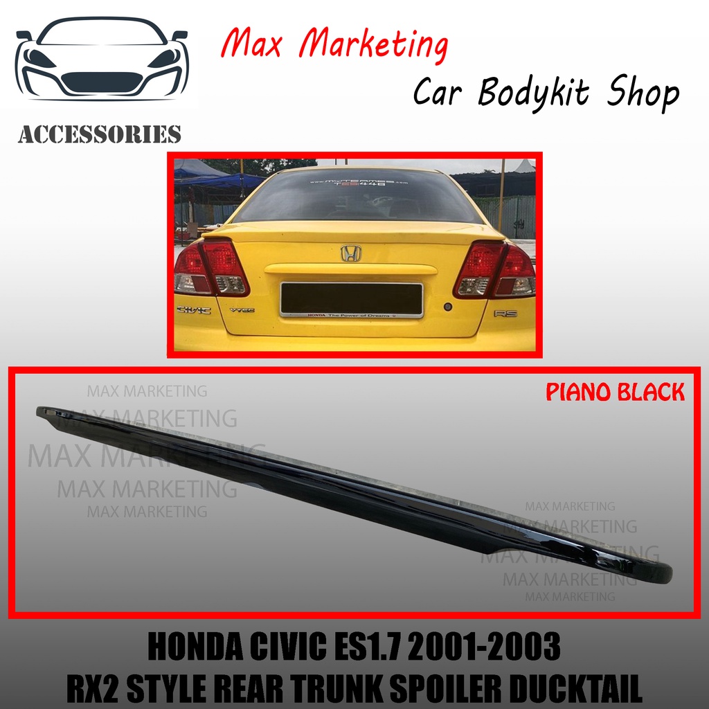 HONDA CIVIC ES1.7 2001-2003 RX2 STYLE REAR TRUNK SPOILER DUCKTAIL ABS ...