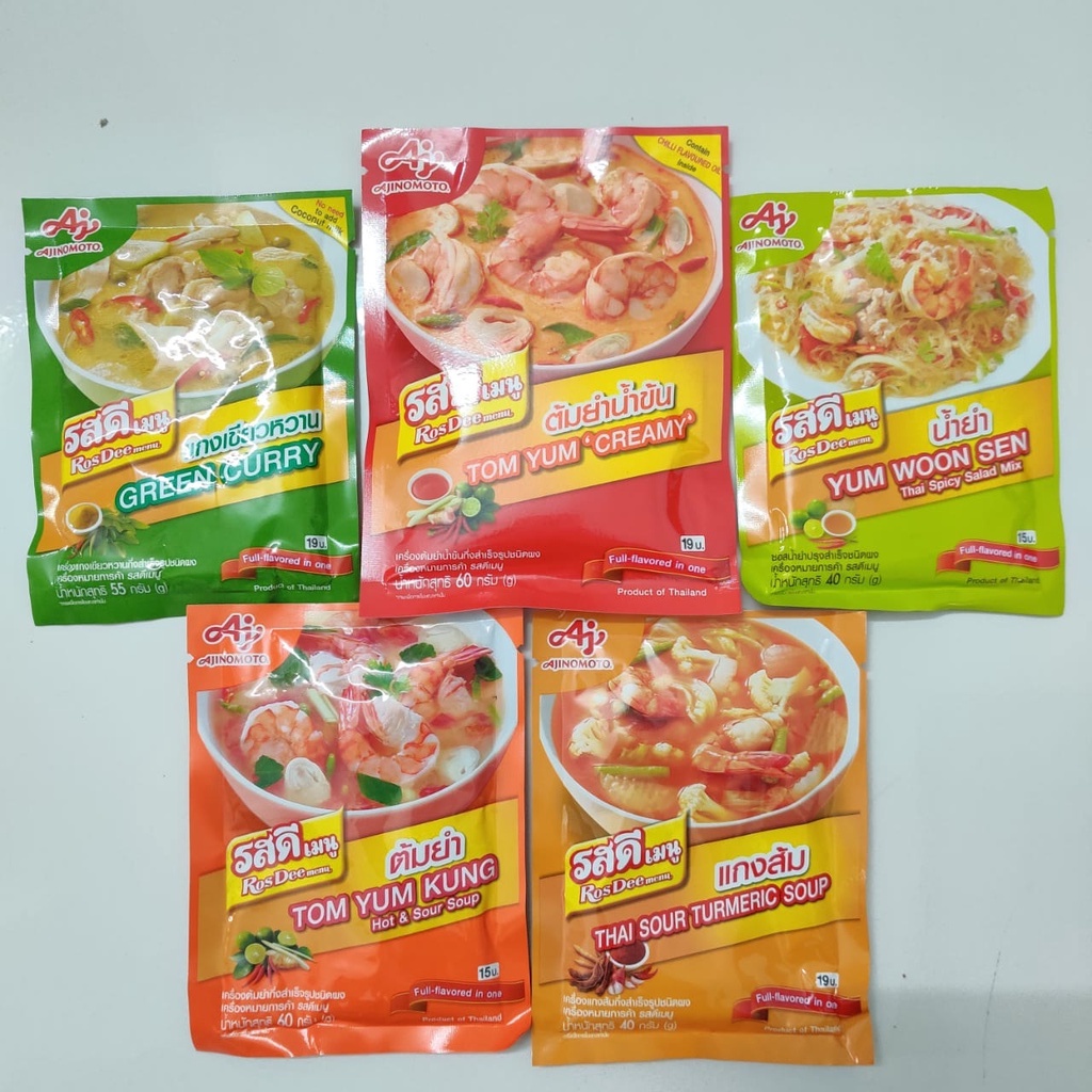 Green Curry Ajinomoto Ros Dee Menu Tom Yum Kung Yum Woon Sen Rosdee ...