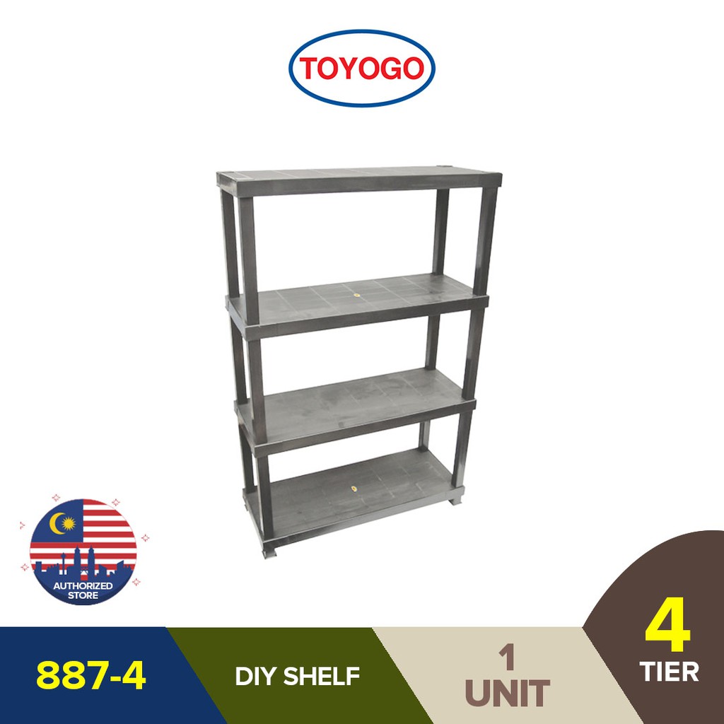 Toyogo Plastic Shelf Storage Cabinet Rack Storeroom Home Organizer ...