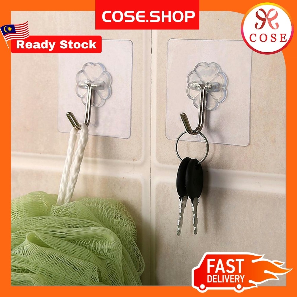 [COSE] Wall Hook Sticky Heavy Duty Magic Hook Holder No Drill Strong ...