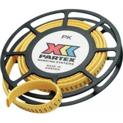EZIS - Partex PK2/4 Cable Marker, Black on Yellow, 500PCS/Roll, Cable ...