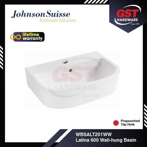 Johnson Suisse Wall Hung Wash Basin Sink Latina 600 Bathroom Sink ...