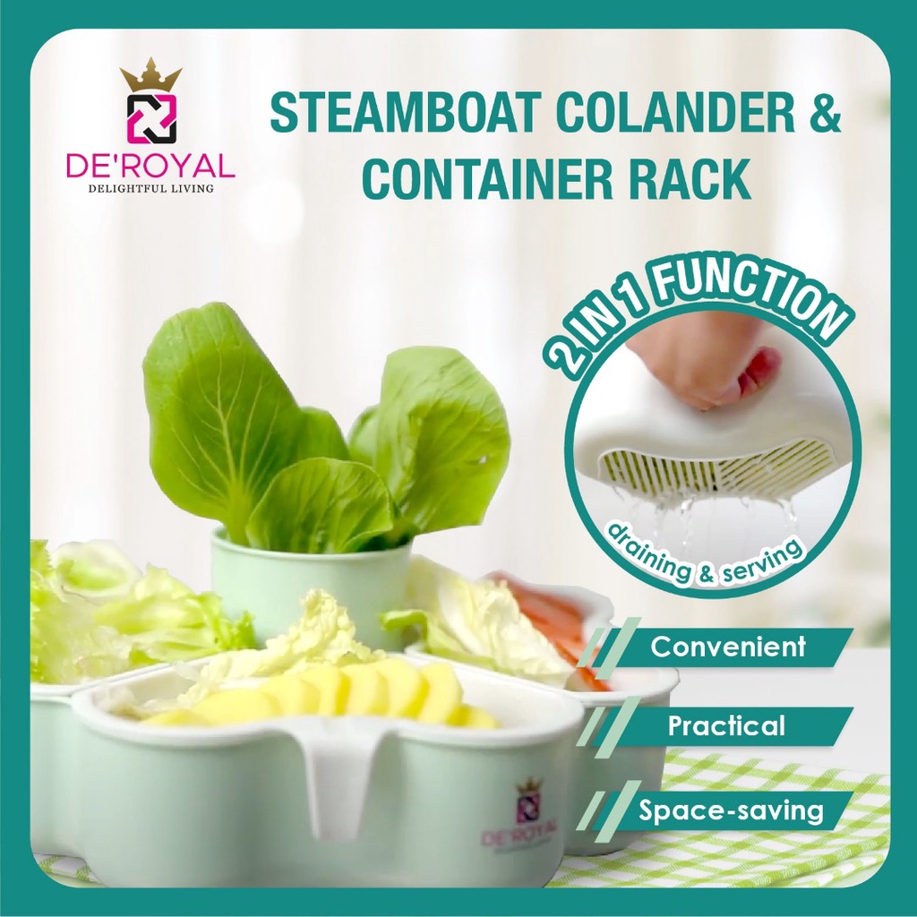 Steamboat Colander & Container Rack (Bowl Drainer Container Fruit ...