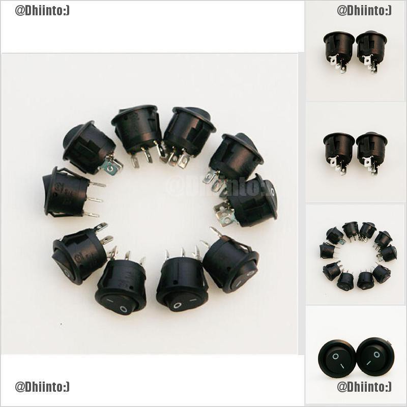 (TDST) 1Pcs Mini Round Black 3 Pin Spdt On-Off Rocker Switch Snap-In ... (TDST) 1Pcs Mini Round Black 3 Pin Spdt On-Off Rocker Switch Snap-In ...