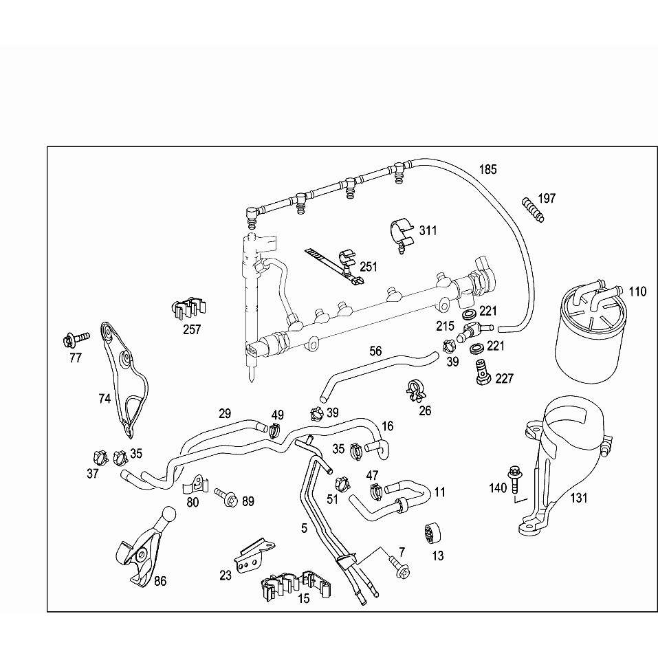 ORIGINAL MERCEDES- BENZ FUEL FEED, FUEL FILTER TO HIGH PRESSURE PUMP ...
