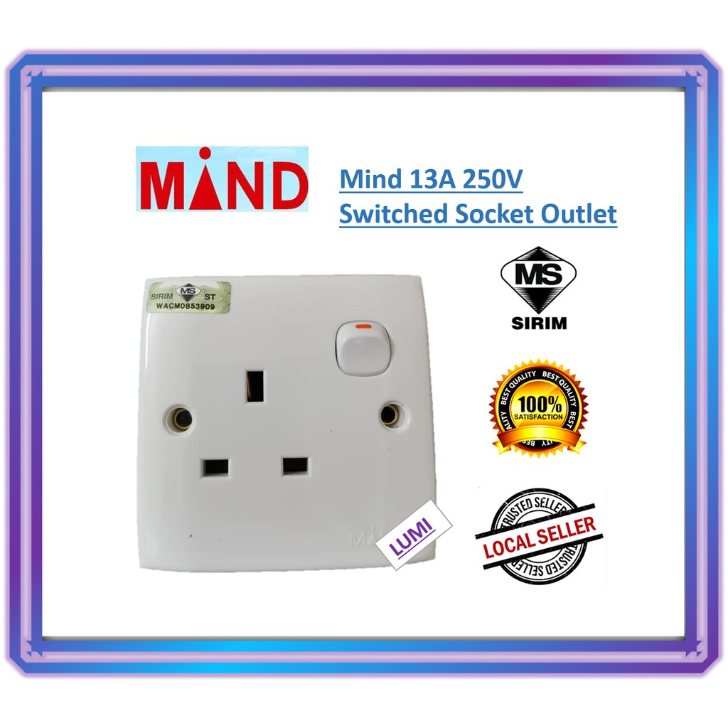 Mind 13A 250V Switched Socket Outlet Sirim | Shopee Malaysia