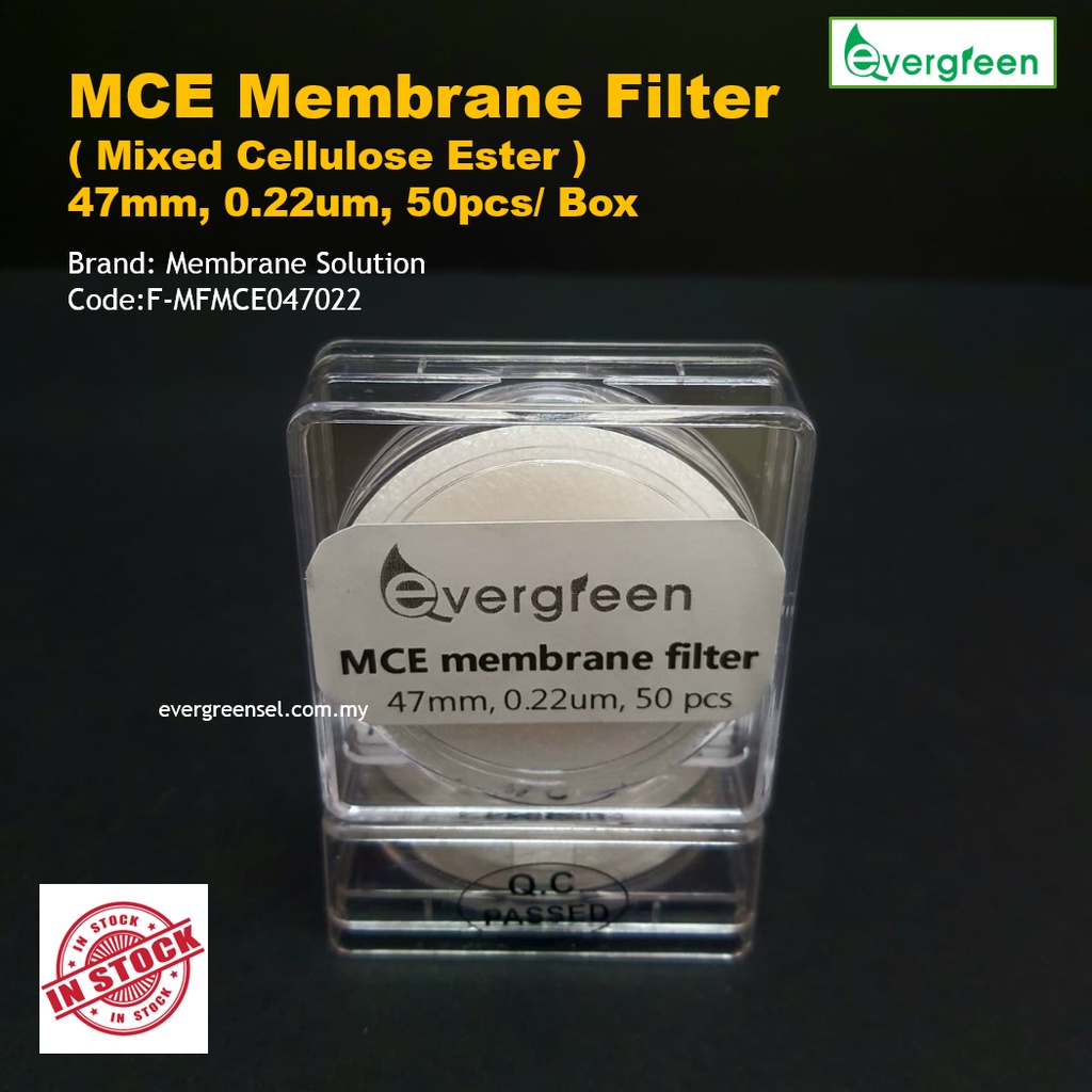 MCE membrane Filter ( Mixed Cellulose Ester ) , 47mm, 0.22um and 0.45um, 50pcs/ Box | Shopee ...