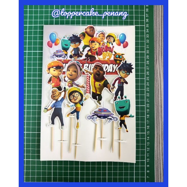 Boboiboy Galaxy Happy Birthday Decoration Set Cake Topper for Birthday ...