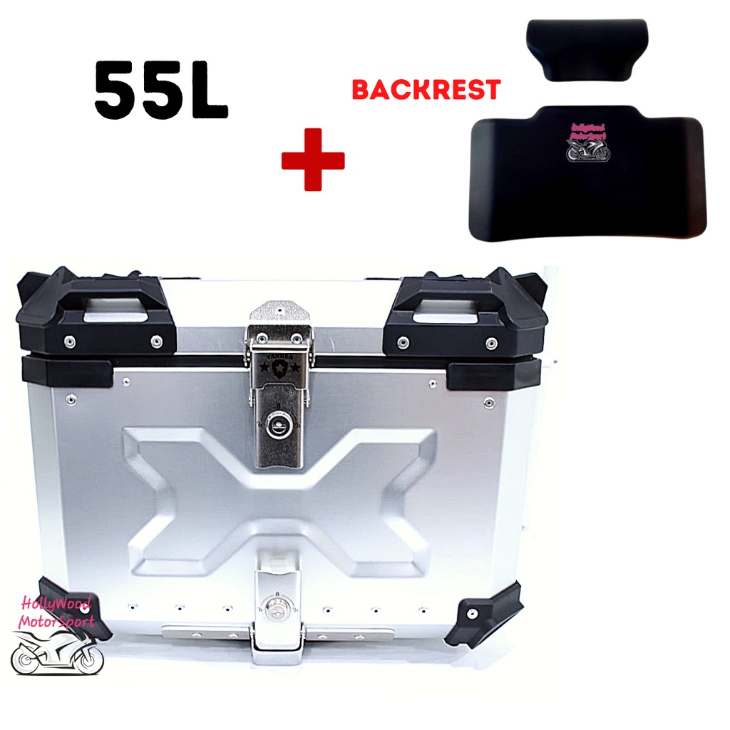 TANKER 55L LITER TOP BOX HEAVY DUTY ALUMINIUM IMPORT INCLUDE MONORACK ...