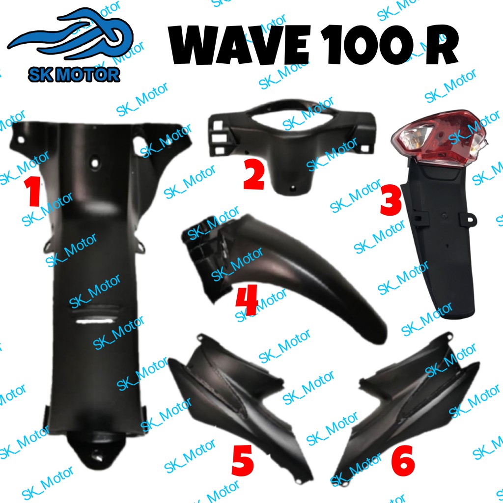 Honda WAVE 100 R / WAVE100R Inner Cover Full Set Kaver Hitam Tail Lamp ...