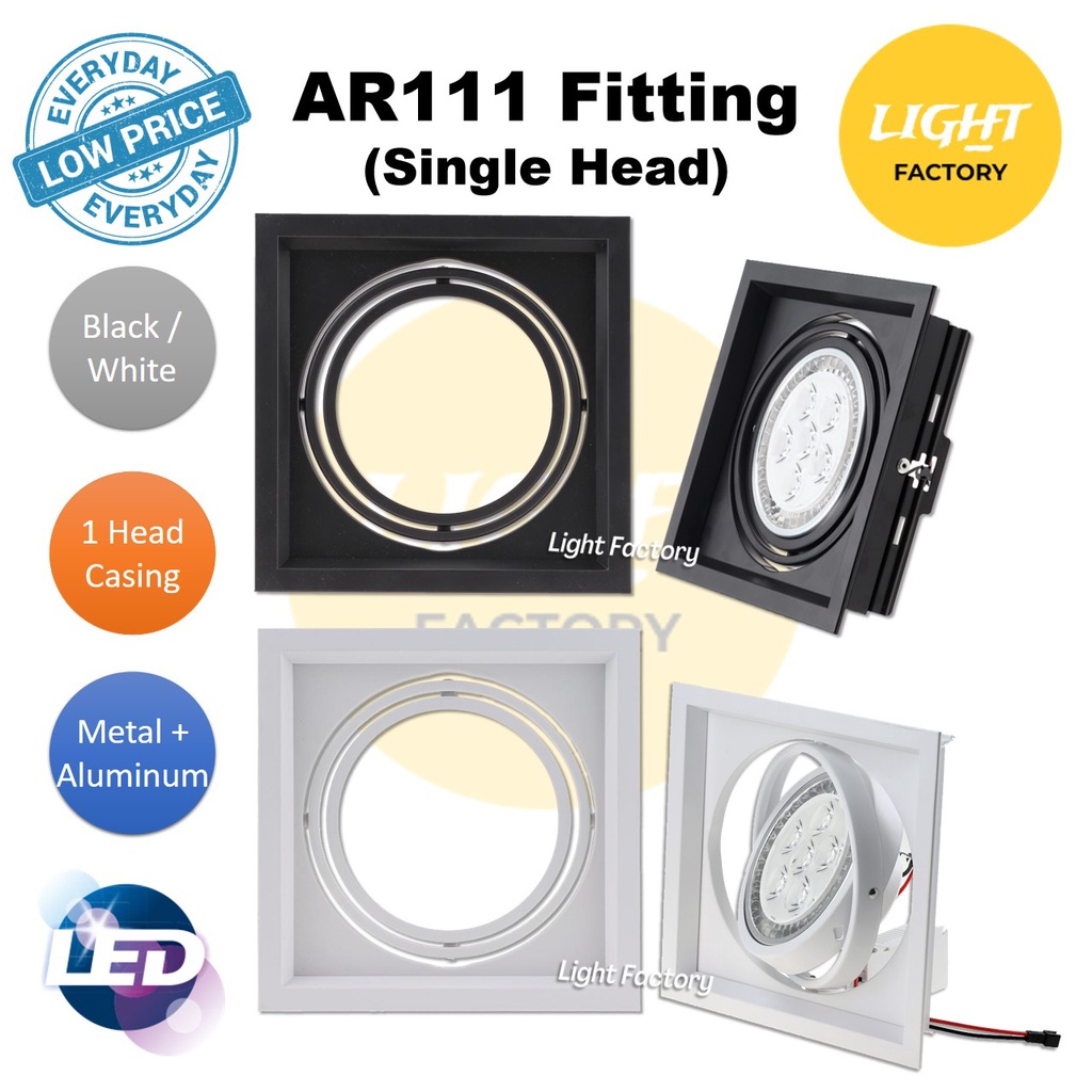 LED AR111 Downlight Casing Black/White AR111 Fitting Single Head ...