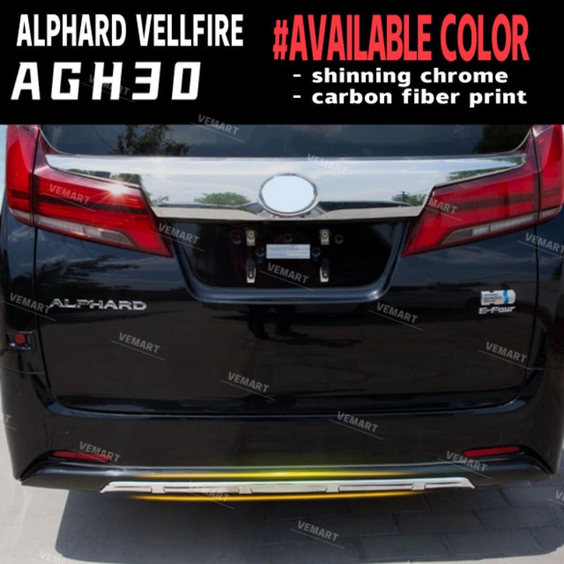 Vemart alphard vellfire 2018-2022 agh30 rear bumper lower trim garnish ...