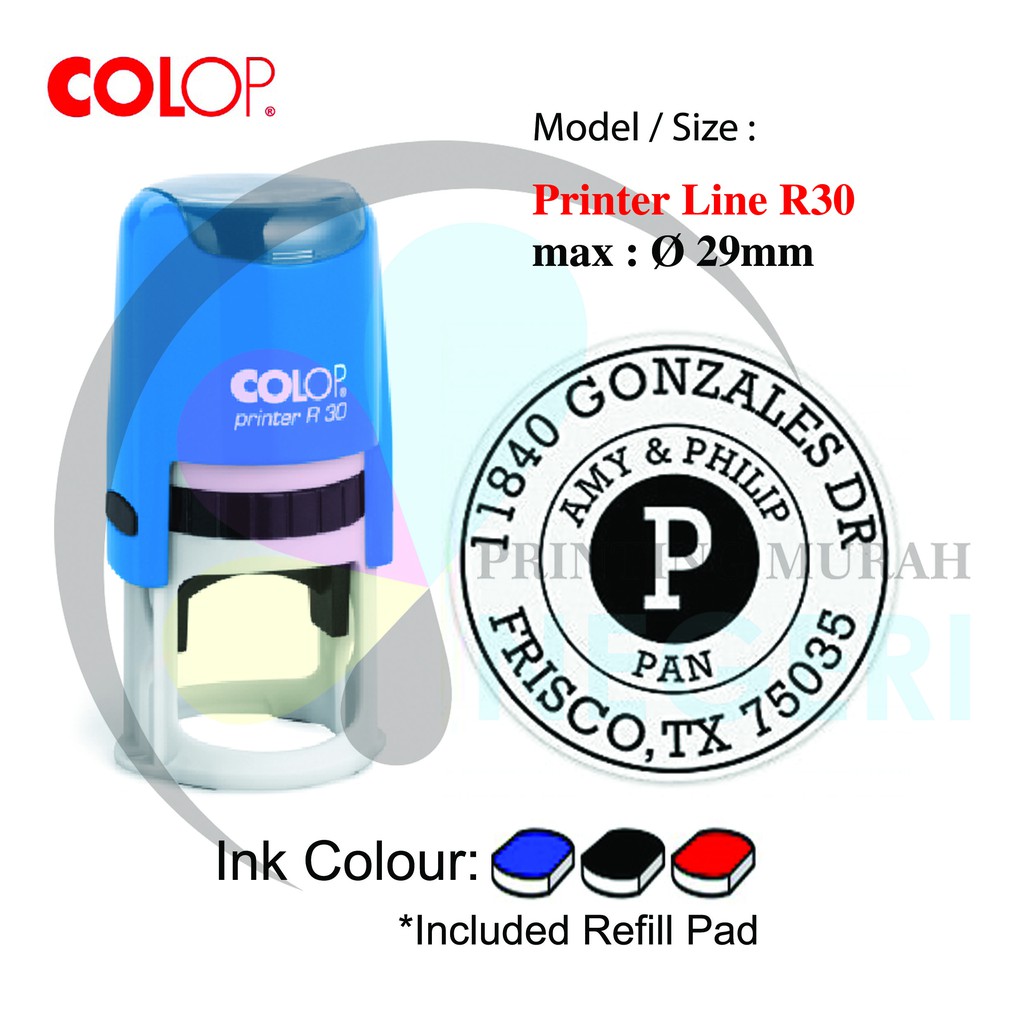 SAME DAY POST OUT COLOP Self-Inking Round R12 R17 R24 R30 R40 | Shopee ...