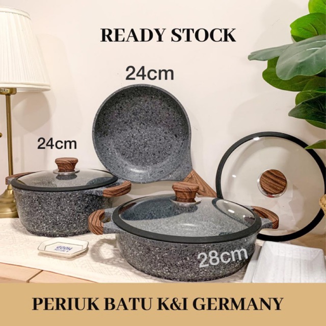 PAN POT PERIUK BATU K&I GERMANY GRANITE PREMIUM CERAMIC SERAMIK Non ...