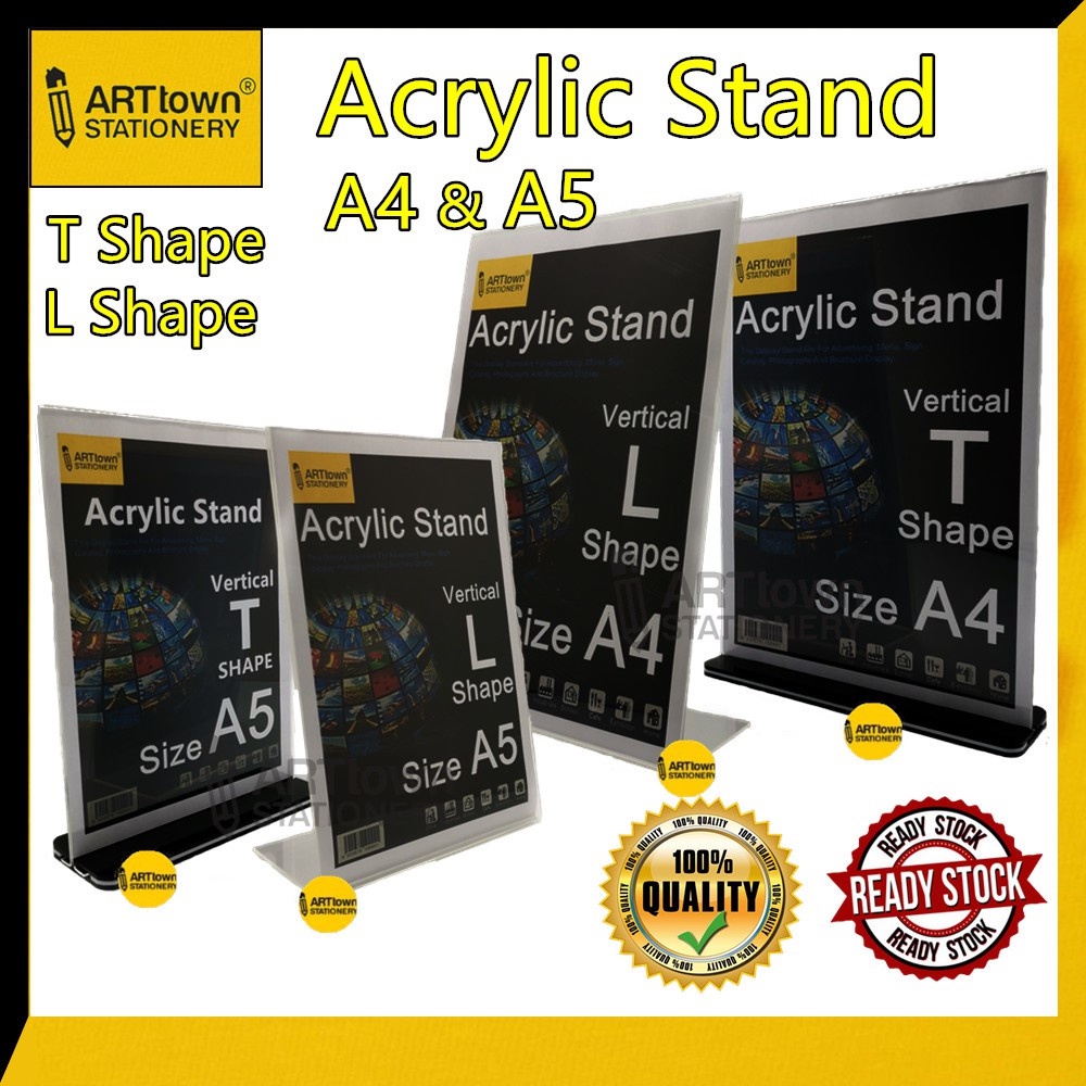 Acrylic L/T Shape A4 / A5 / A6 Display Stand (100% Acrylic) | Shopee ...