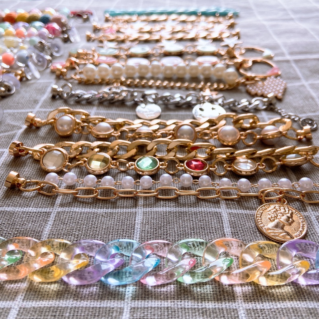 New croc Fashion Chain Shoe Decoration Diamond Metal Pearl DIY-croc ...