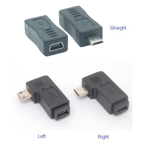Straight USB Mini B Female to Micro B Male Converter L Shape Angle ...