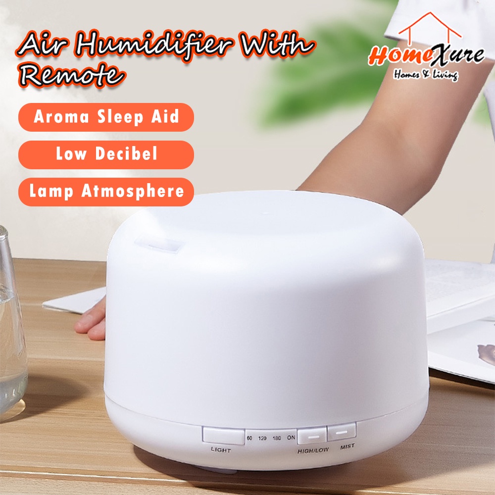 HomeXure - AIR HUMIDIFIER WITH REMOTE 500ml Humidifier Diffuser Aroma ...