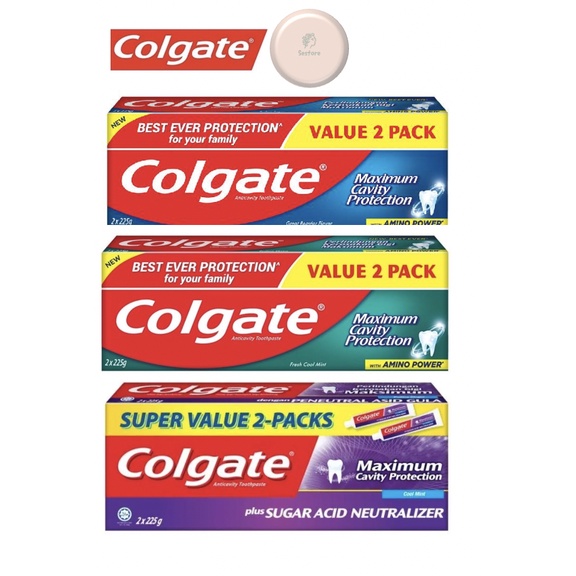 🇲🇾[SE] Colgate toothpaste Super Value Pack 2x225g 高露潔牙膏 | Shopee Malaysia