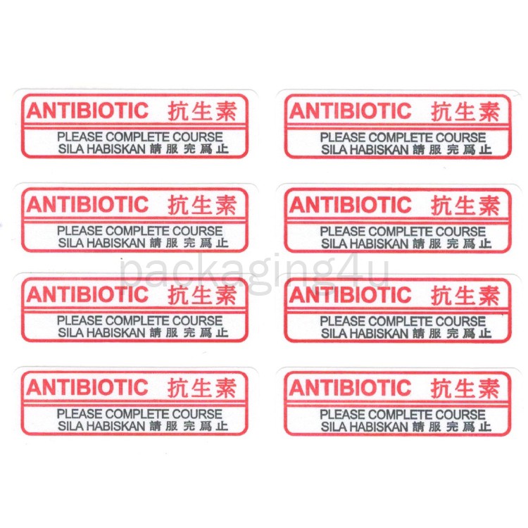 1000 pieces Antibiotic Medical Label / Sticker / Antibiotik | Shopee ...