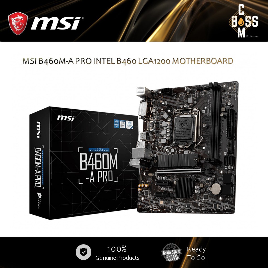 *ORIGINAL* MSI B460M-A PRO INTEL B460 LGA1200 MOTHERBOARD | Shopee Malaysia