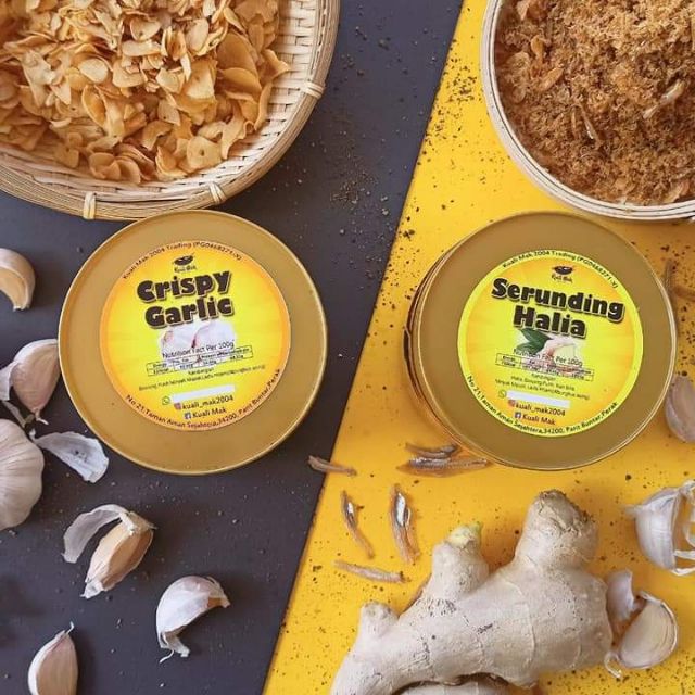 Set pantang crispy garlic & serunding halia (bawang putih goreng+bilis ...