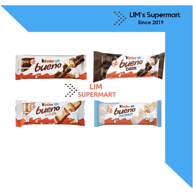 Kinder Bueno 39g / 40g T2 [chocolate]/[white]/[dark]/[coconut] | Shopee ...