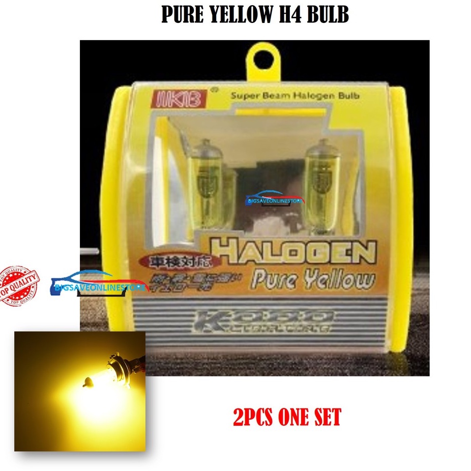 HALOGEN PURE YELLOW H4 BULB | Shopee Malaysia
