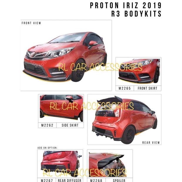 Proton Iriz 2019 2020 2021 R3 OEM bodykit body kit front side rear ...
