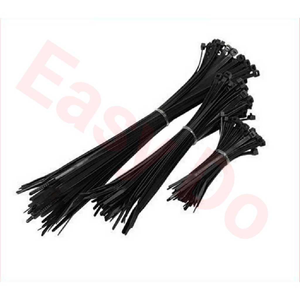 10"12"14"18" BLACK Cable Ties Nylon Wire 50pcs Pengikat Wayar Kabel Tie Locking Zip Garden Home ...