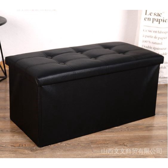 LEATHER FOLDING STORAGE BOX SEAT STOOL STORAGE KOTAK SIMPAN BARANG ...
