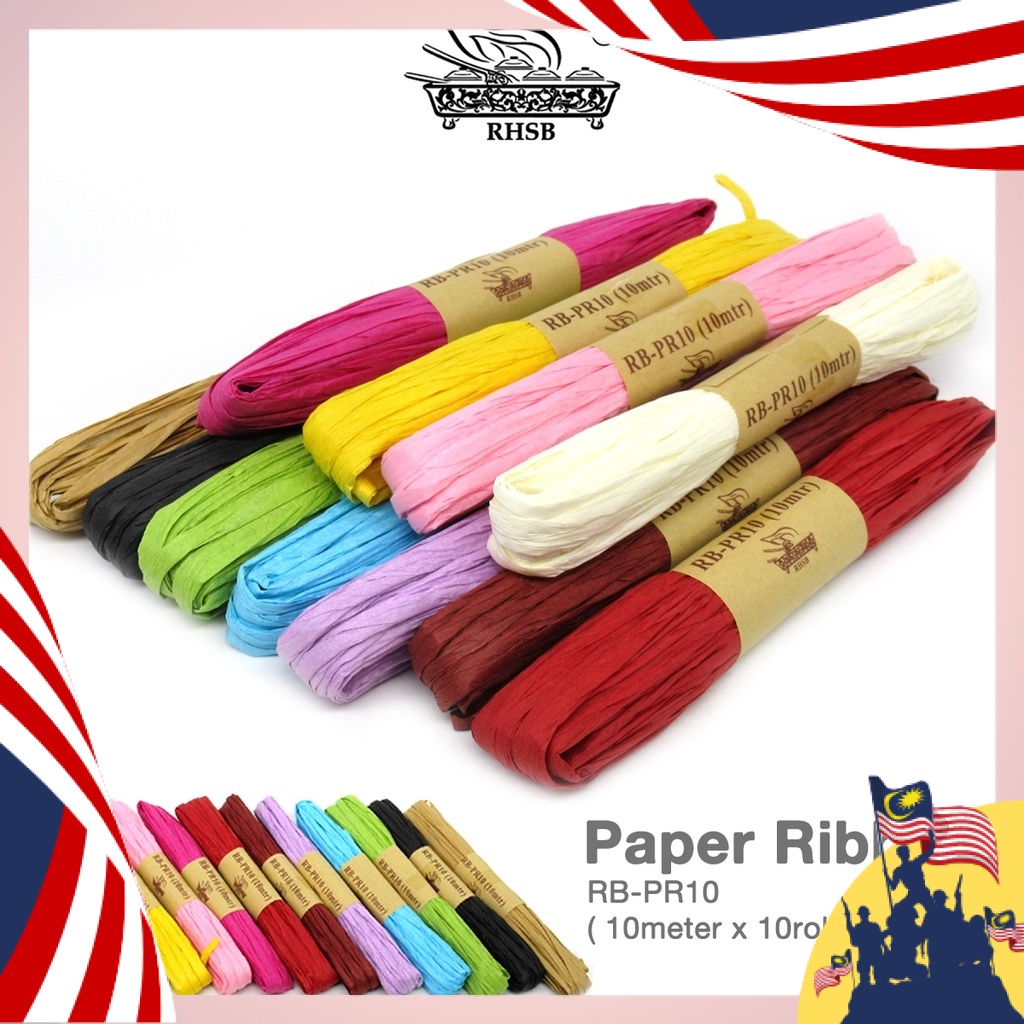 [10MTR] PAPER REBEN / RIBBON / REBEN / TALI KERTAS BUNGA RIBBON / RB ...