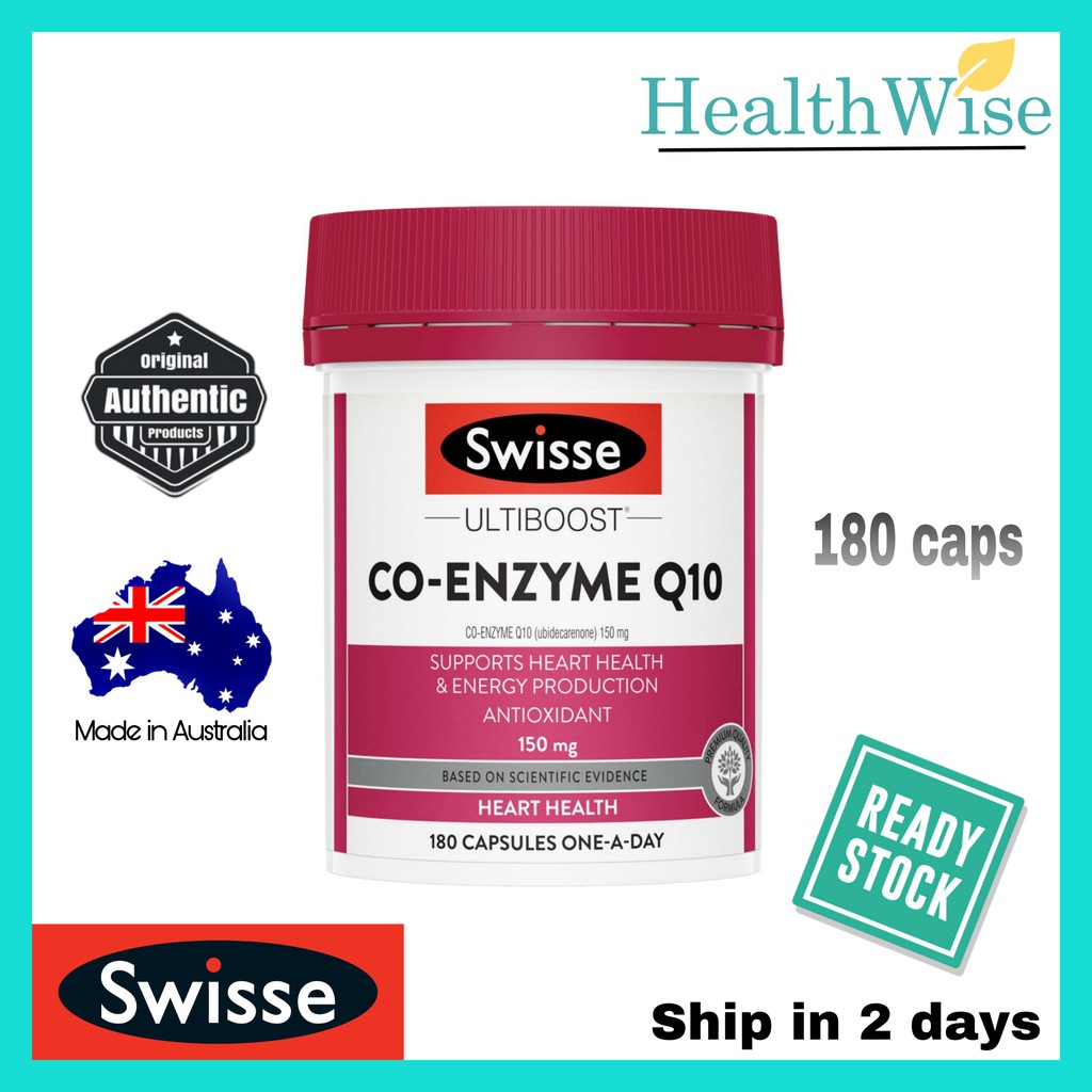 [AUSTRALIA] SWISSE Ultiboost Co-enzyme Q10 150mg 50 or 180 Caps coq10 for heart health ...