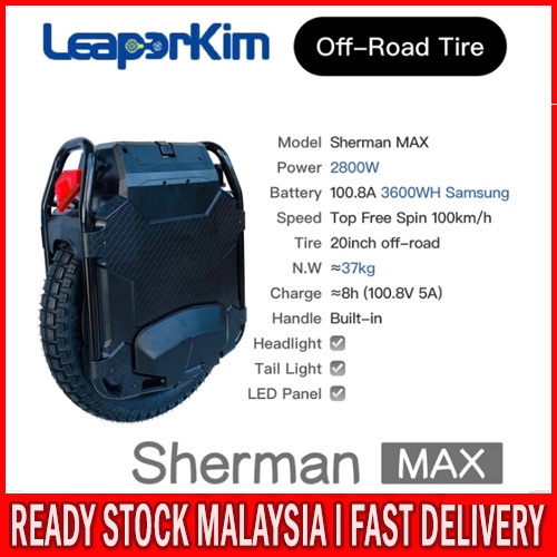 LeaperKim Veteran Sherman / Max Electric Unicycle EUC Monowheel ...