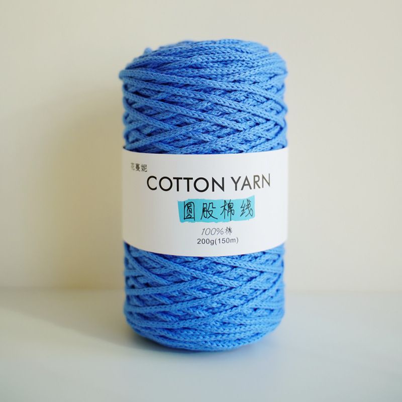 3mm pure cotton round yarn ins round cotton yarn weaving line cotton yarn handmade bag crochet ...