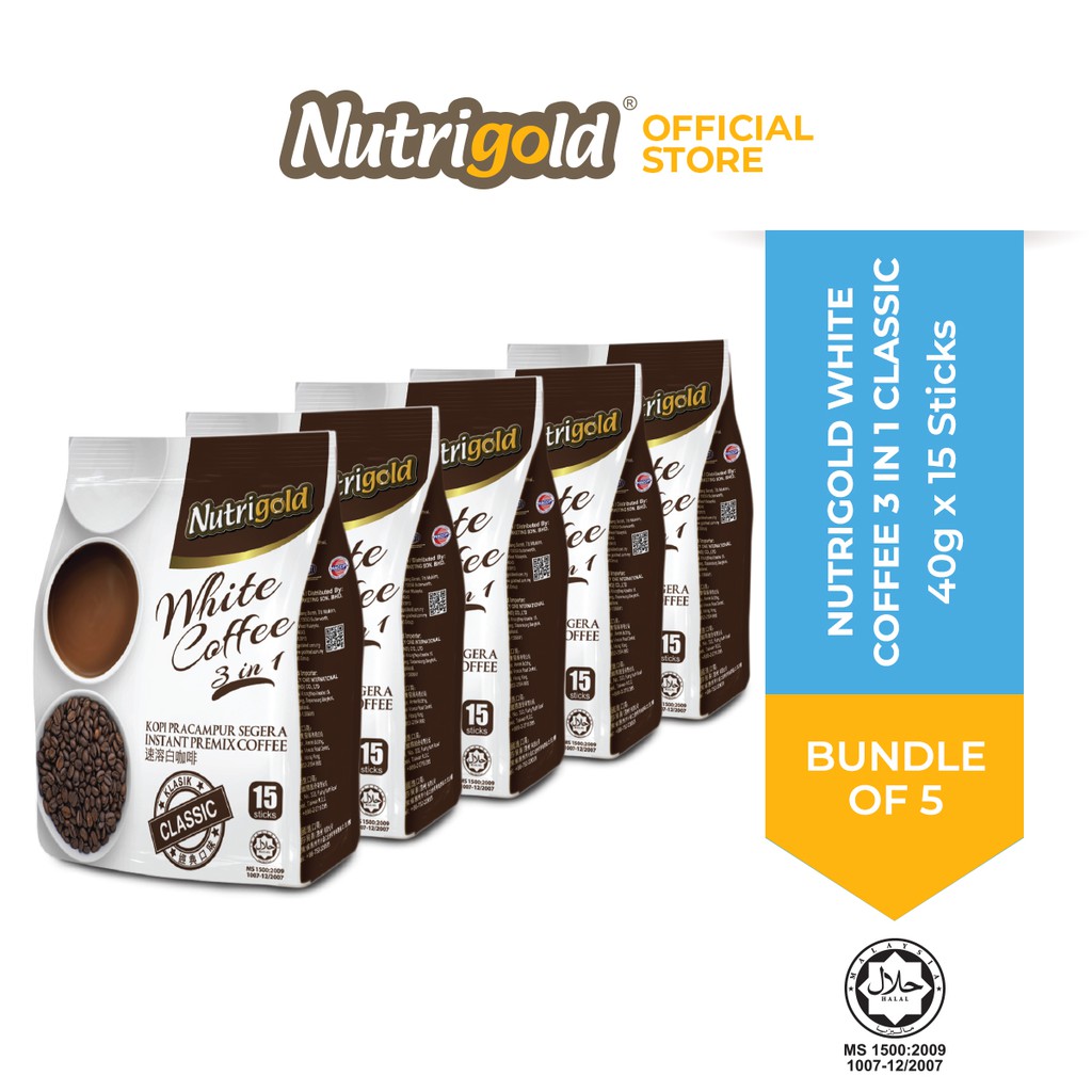 Nutrigold Instant White Coffee (30g x 12 Sticks x 5 Packs) | Shopee ...